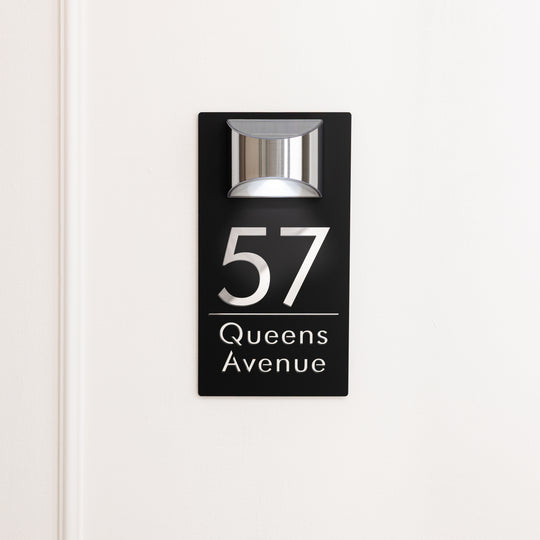Personalized Engraved Solar Modern Door Plaque – Regal Maison